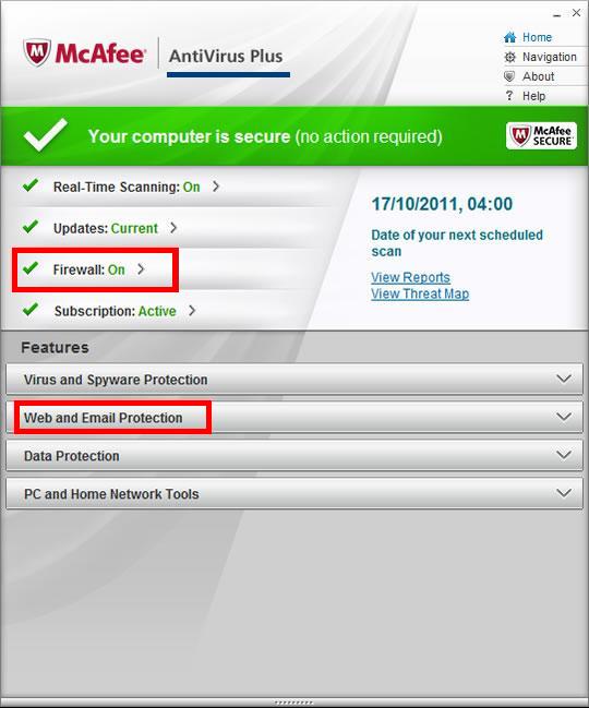 Configure McAfee Firewall